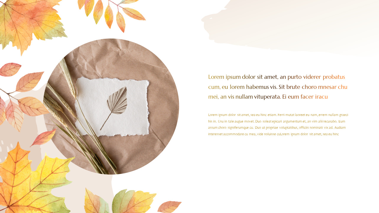 Fall Scenery with Watercolors Simple PPT Templates