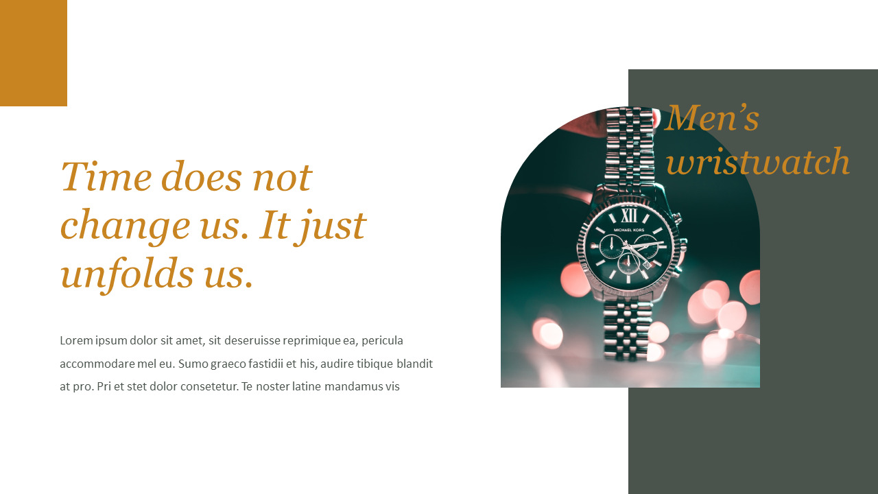 Wristwatch PowerPoint Presentations Samples|Lifestyle|Templates