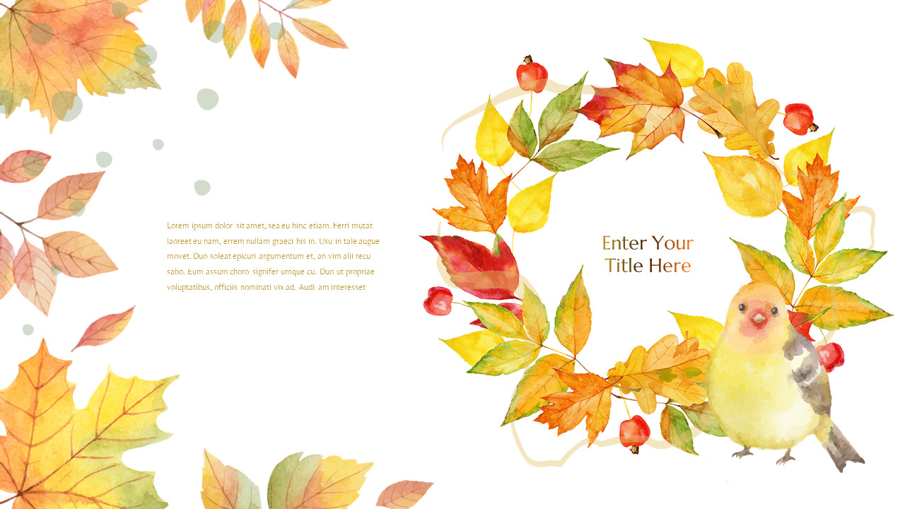 Fall Scenery with Watercolors Simple PPT Templates