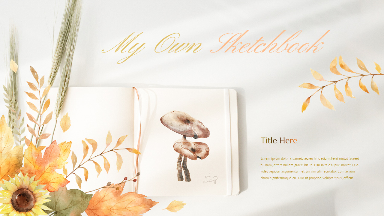 Fall Scenery with Watercolors Simple PPT Templates