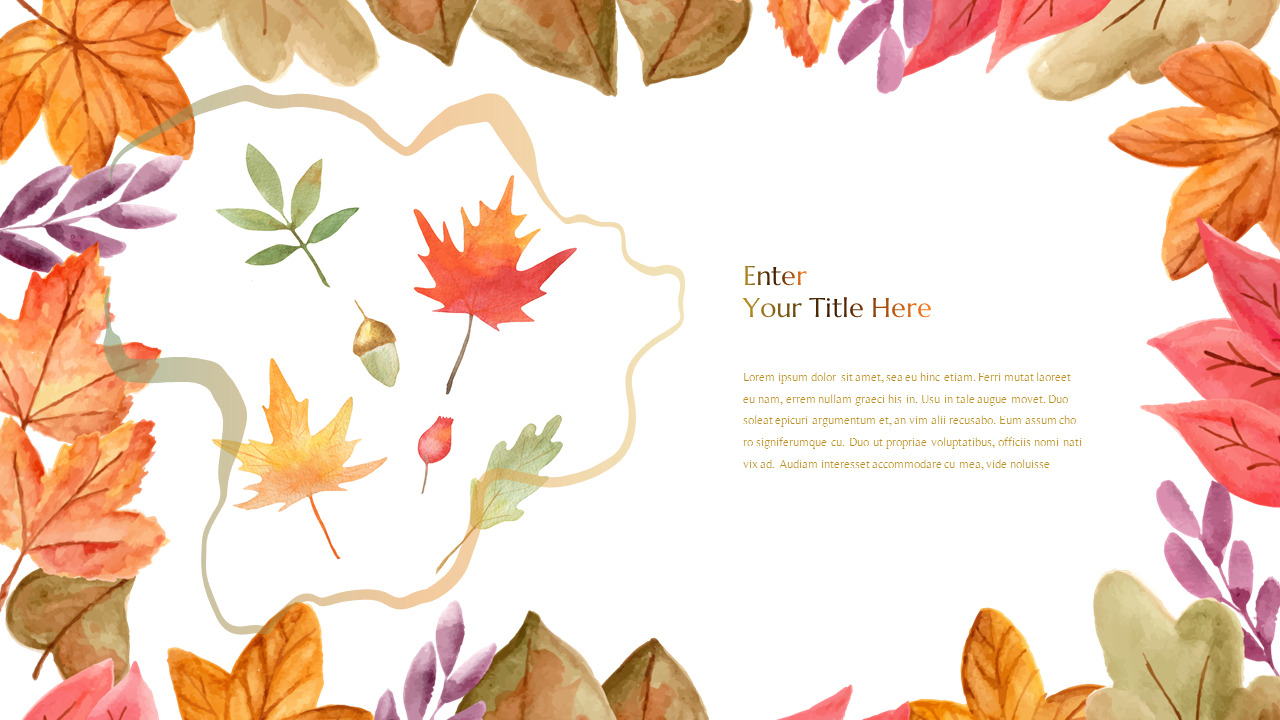 Fall Scenery with Watercolors Simple PPT Templates