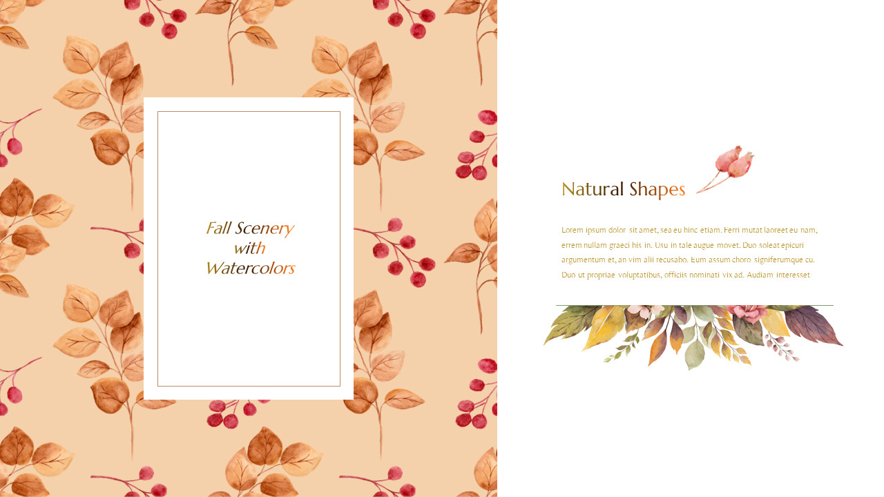 Fall Scenery with Watercolors Simple PPT Templates