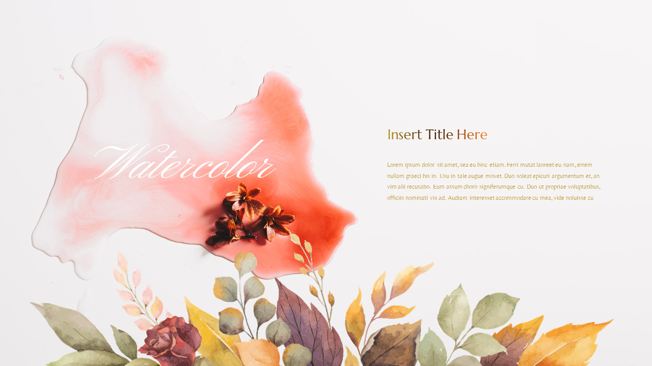 Fall Scenery with Watercolors Simple PPT Templates