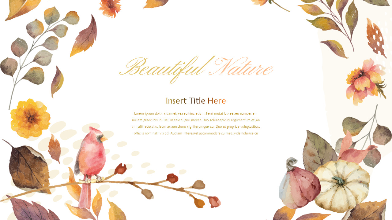Fall Scenery with Watercolors Simple PPT Templates