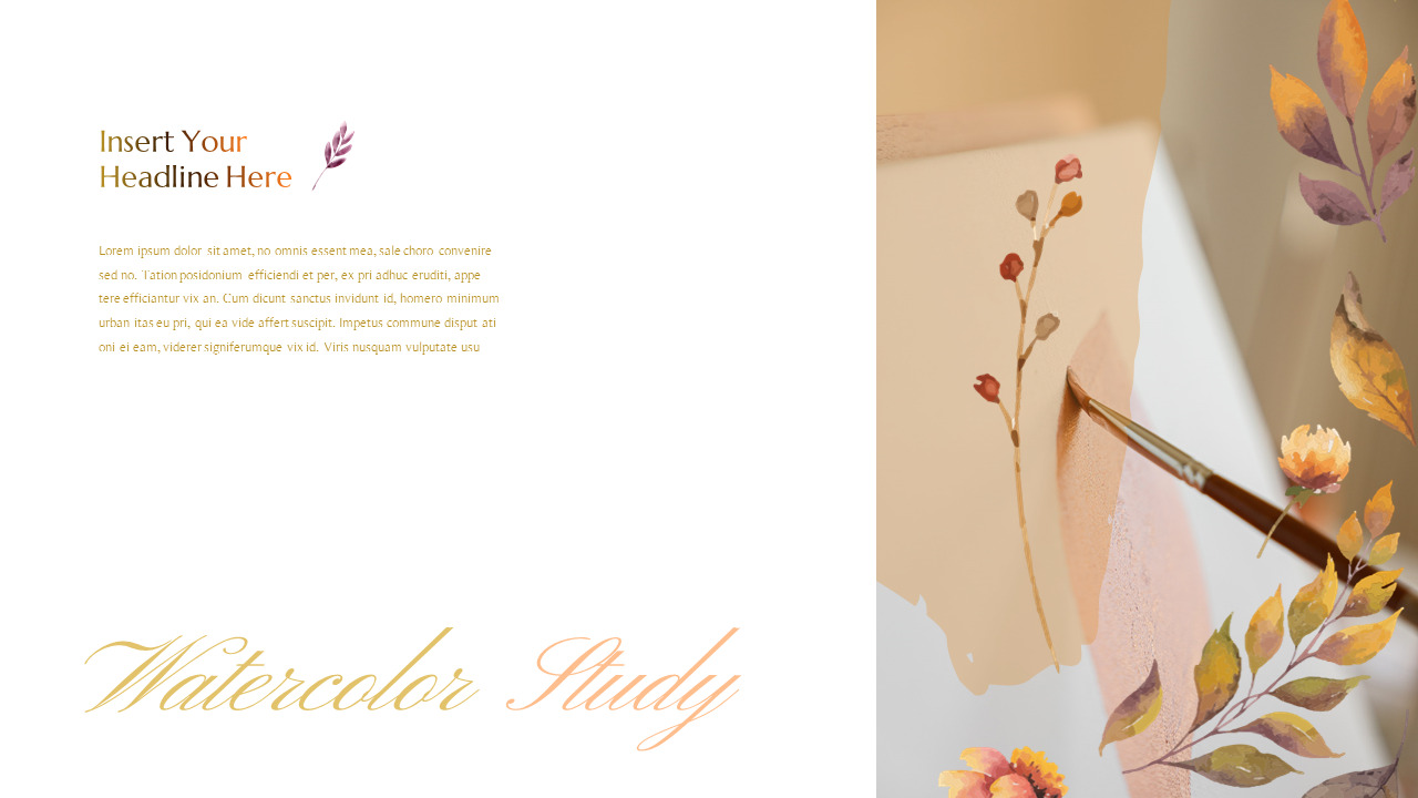 Fall Scenery with Watercolors Simple PPT Templates