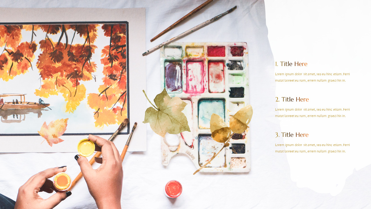 Fall Scenery with Watercolors Simple PPT Templates