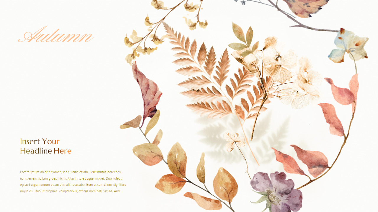 Fall Scenery with Watercolors Simple PPT Templates