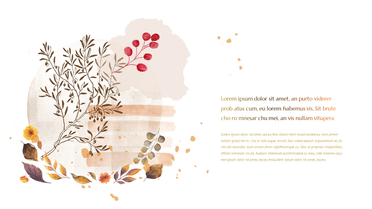 Fall Scenery with Watercolors Simple PPT Templates