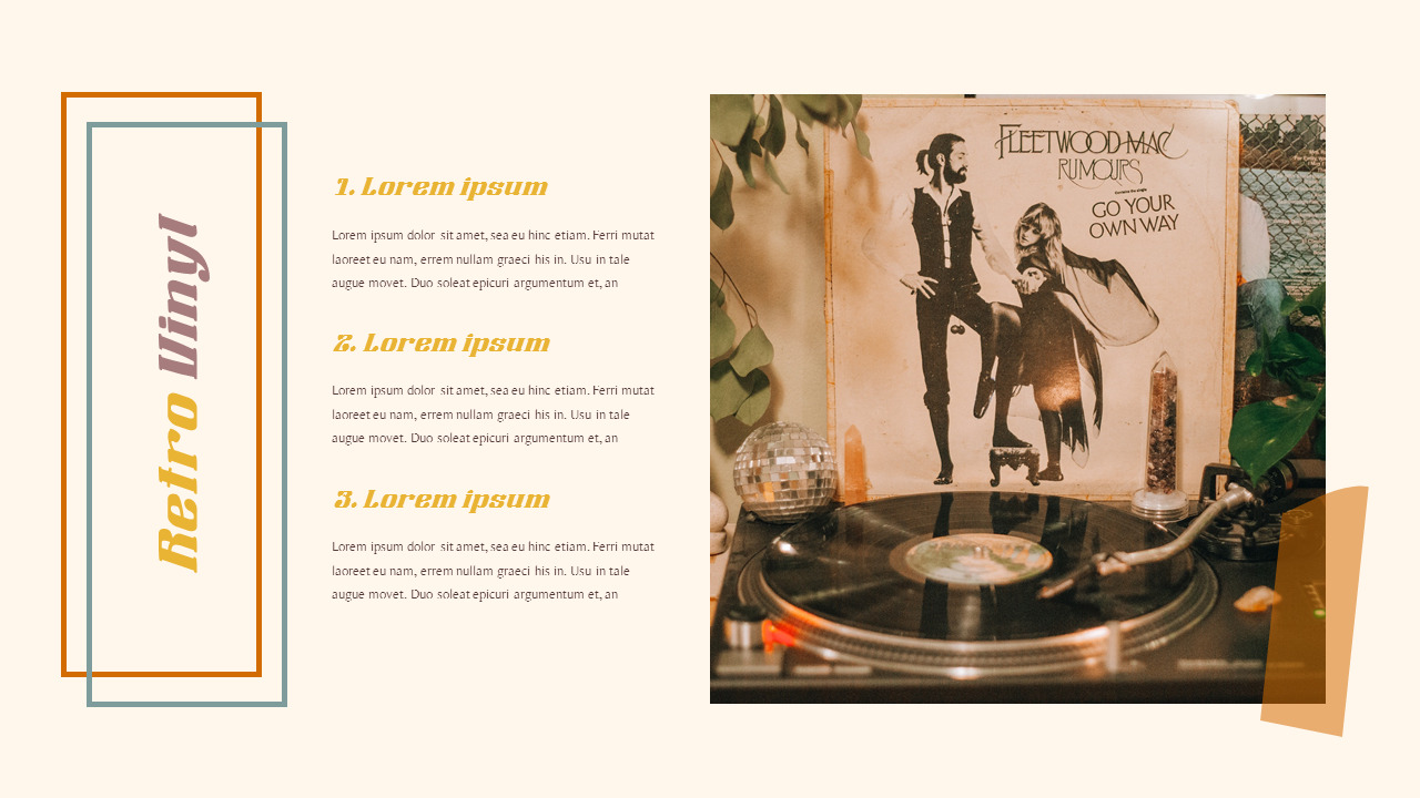 Retro Vinyl Collection Theme PPT Templates