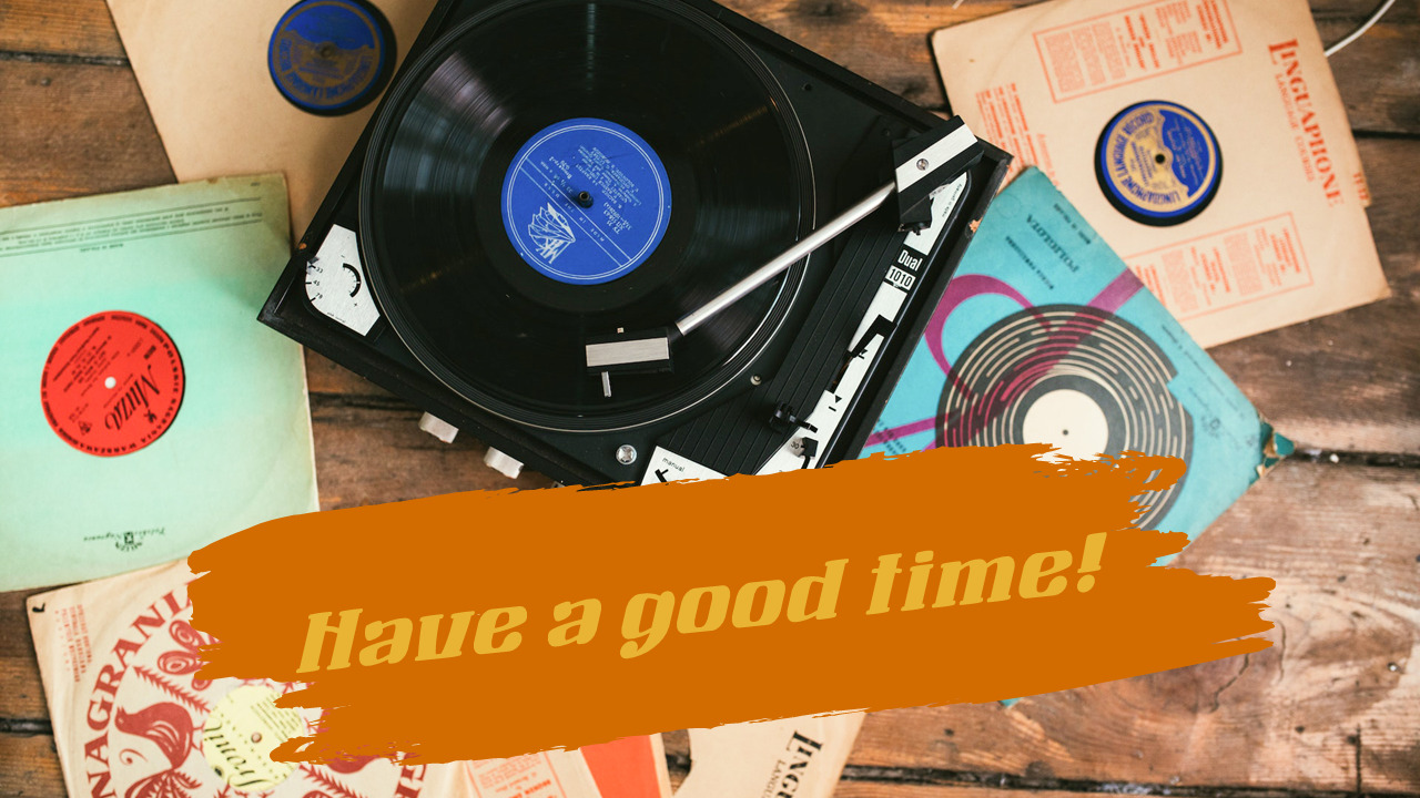 Retro Vinyl Collection Theme PPT Templates