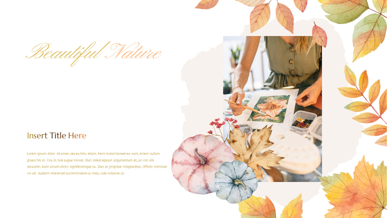 Fall Scenery with Watercolors Google Slides Themes