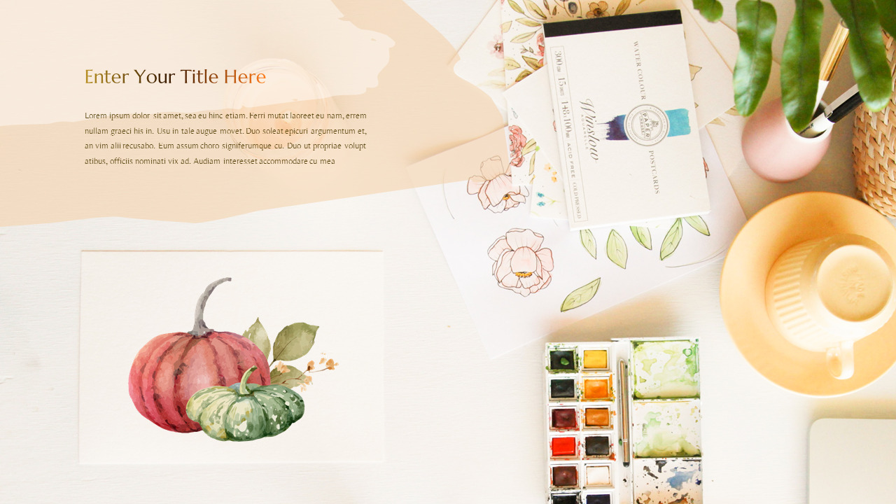 Fall Scenery with Watercolors Google Slides Themes