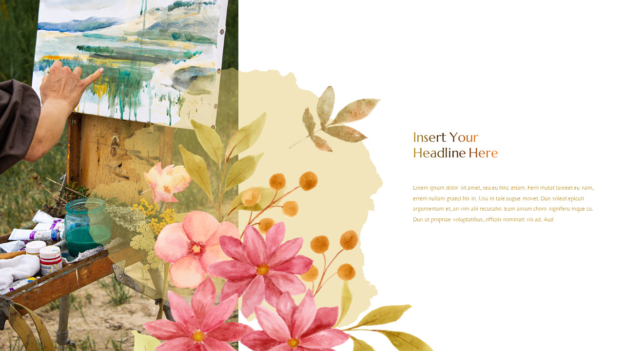 Fall Scenery with Watercolors Google Slides Themes