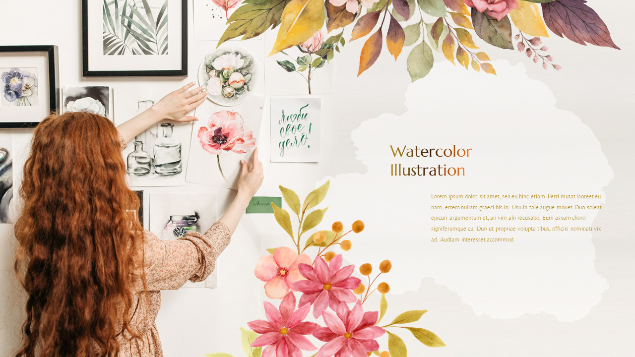 Fall Scenery with Watercolors Google Slides Themes