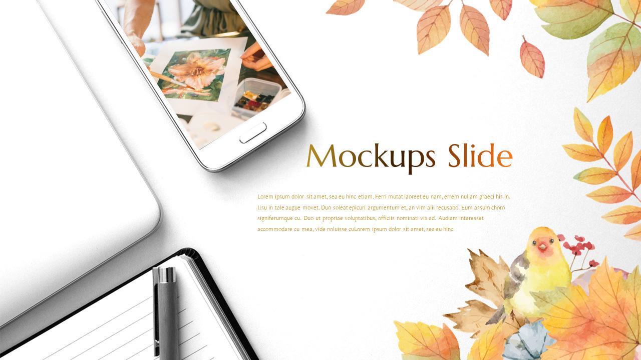 Fall Scenery with Watercolors Google Slides Themes