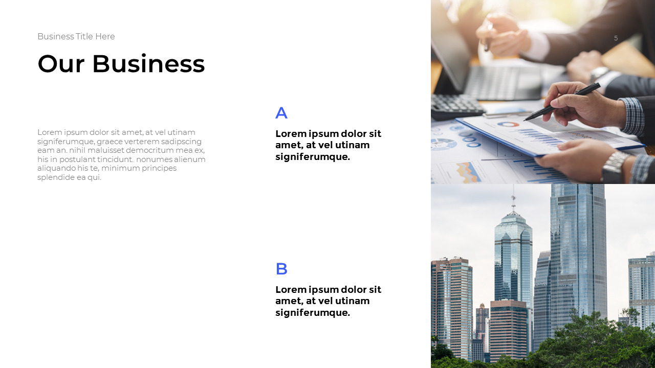Simple Business Overview template powerpoint