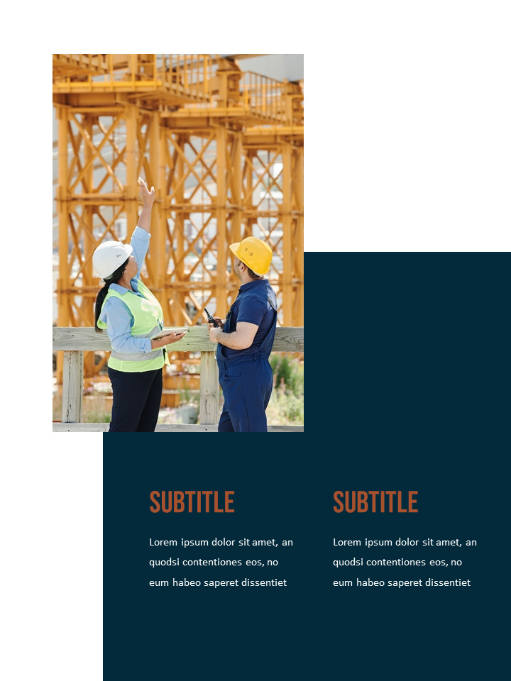 Heavy Equipment Construction creating PowerPoint Presentations