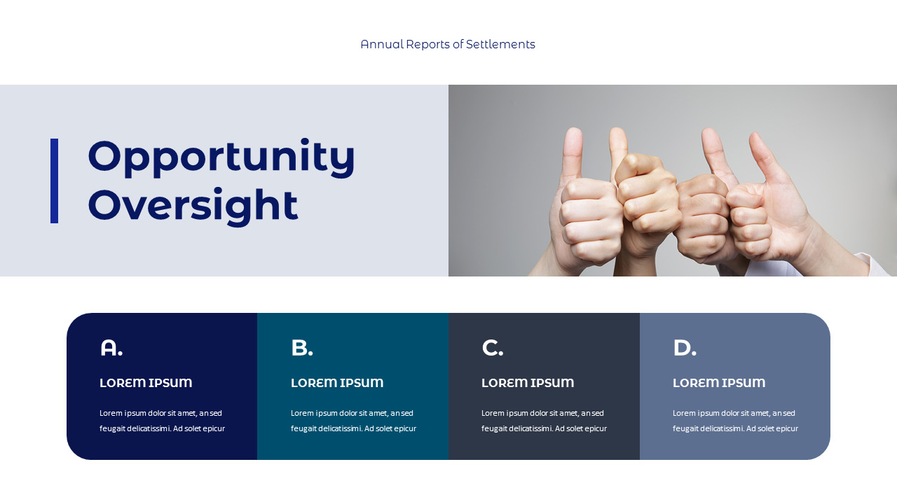 Annual Reports of Settlements slide powerpoint