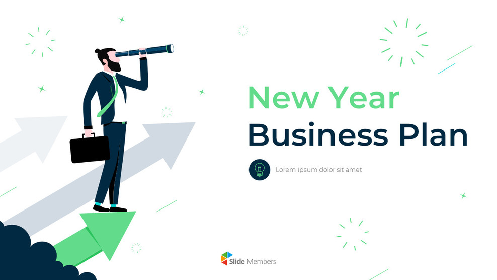New Year Business Plan Presentation Templates Design