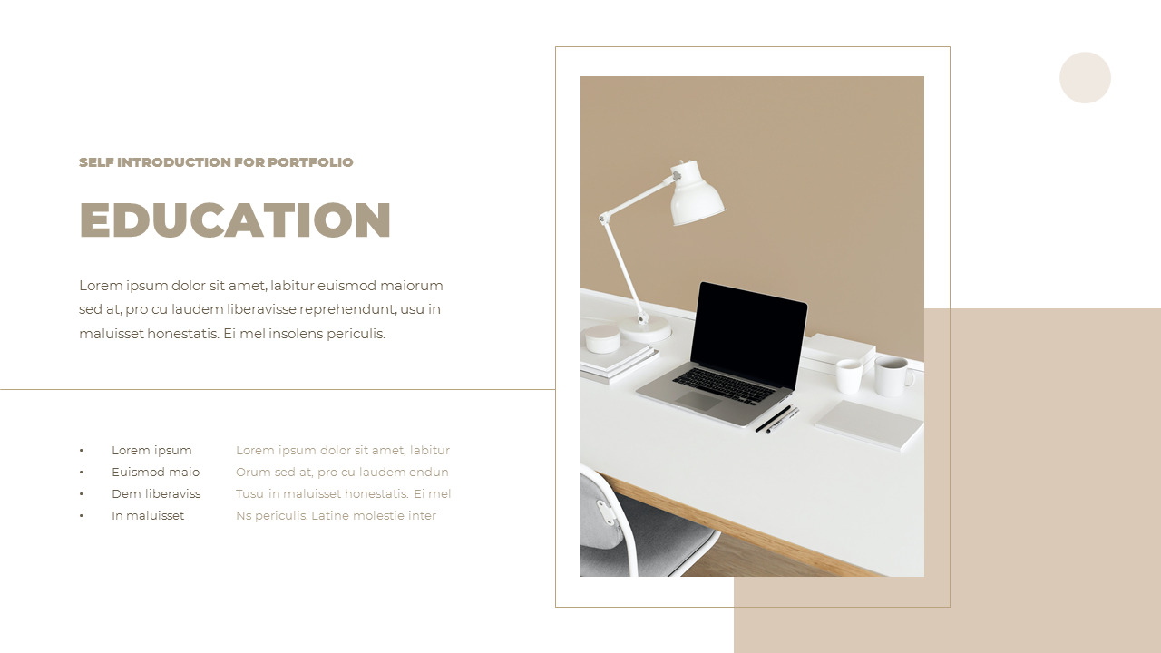 Self Introduction for Portfolio presentation slide design