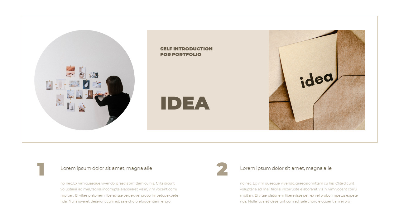 Self Introduction for Portfolio presentation slide design