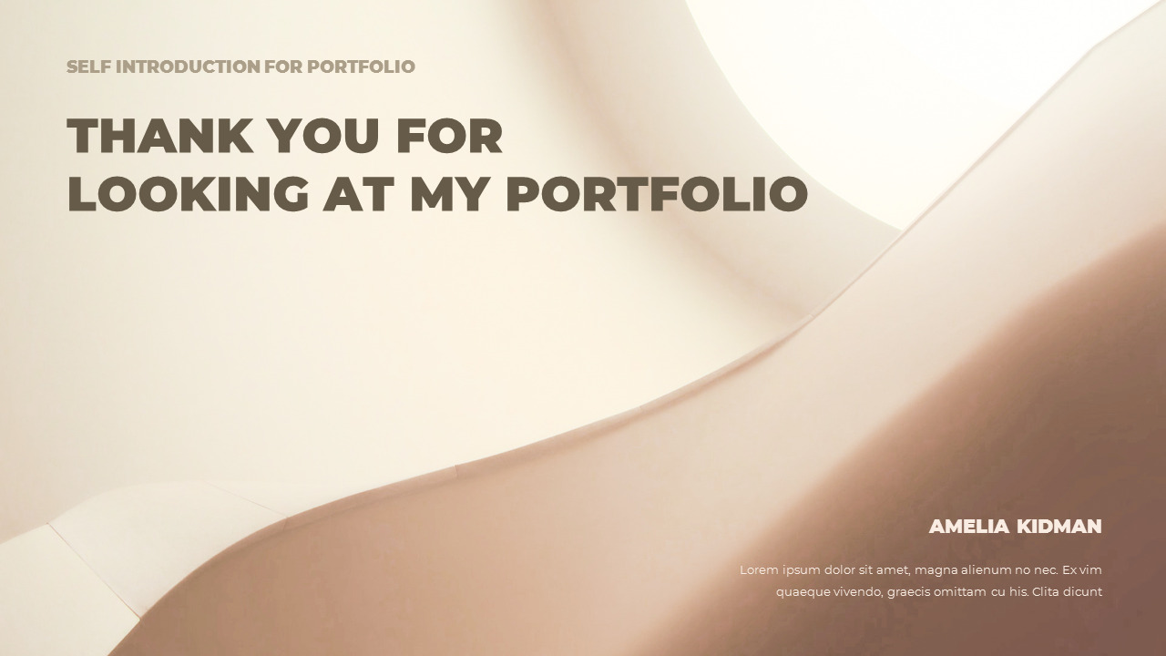 Self Introduction for Portfolio presentation slide design