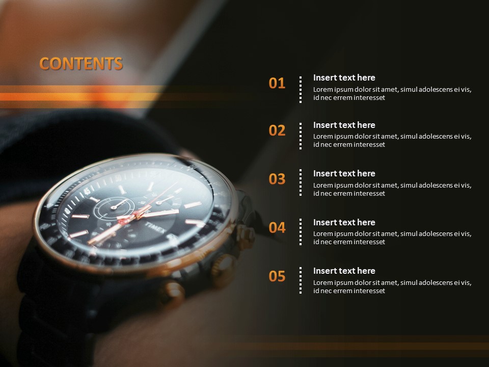 남성 시계 - 무료 PowerPoint 템플릿