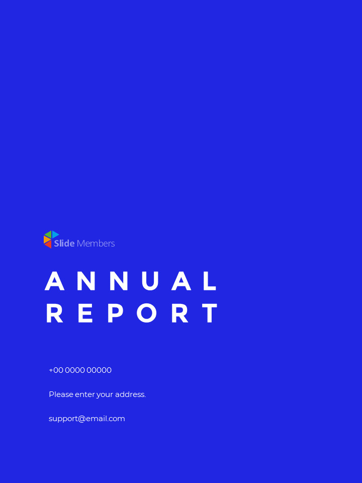 Blue Simple Layout Annual Report google slides powerpoint