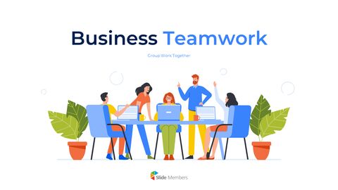 Business Teamwork company profile ppt template
