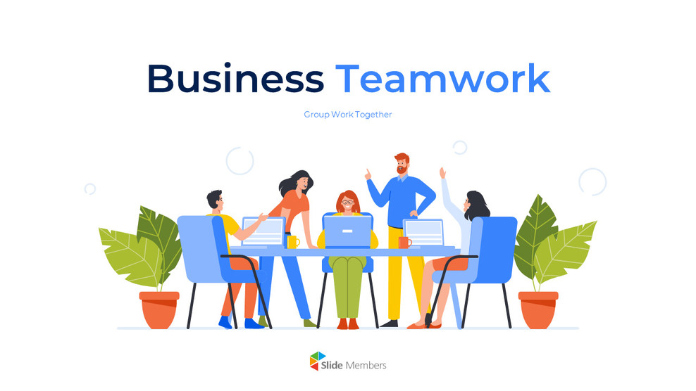 Business Teamwork company profile ppt template