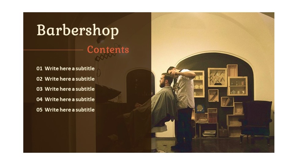 BarberShop Google Slides Template Design