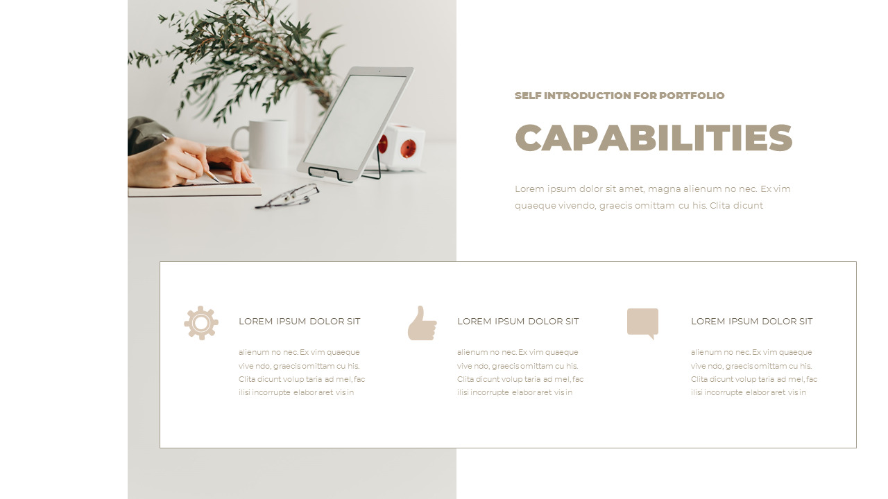 Self Introduction for Portfolio ppt templates google slides template