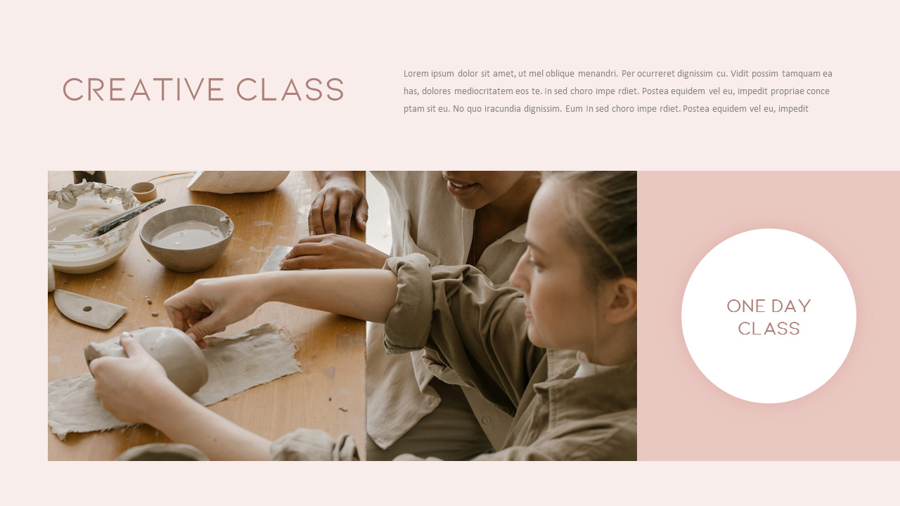 One Day Pottery Class ppt slide templates|Lifestyle