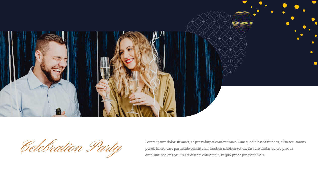 Celebración de fin de año plantilla de diapositivas de google