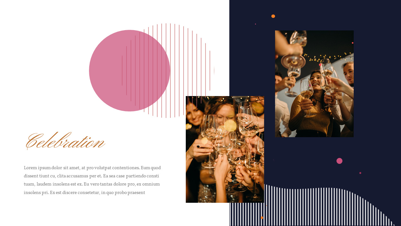 Celebración de fin de año plantilla de diapositivas de google