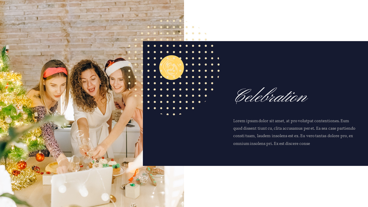 Celebración de fin de año plantilla de diapositivas de google