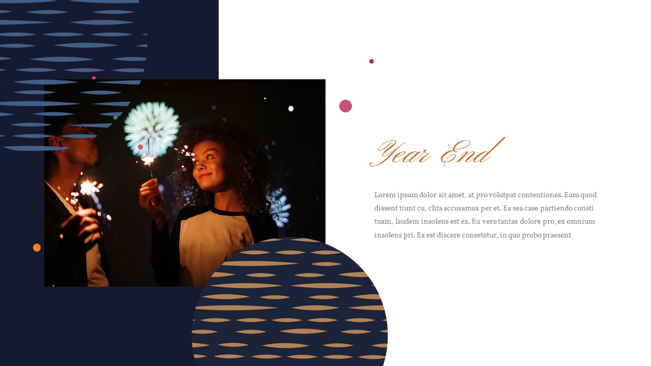 Celebración de fin de año plantilla de diapositivas de google