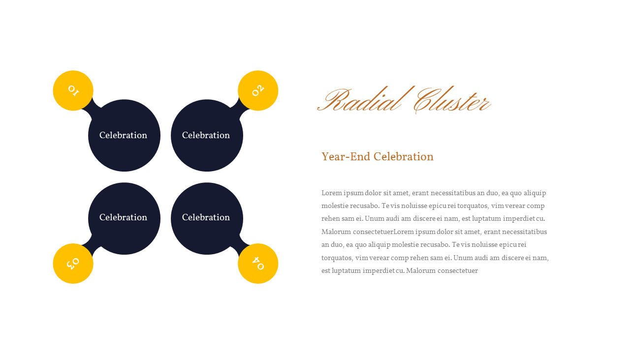 Celebración de fin de año plantilla de diapositivas de google