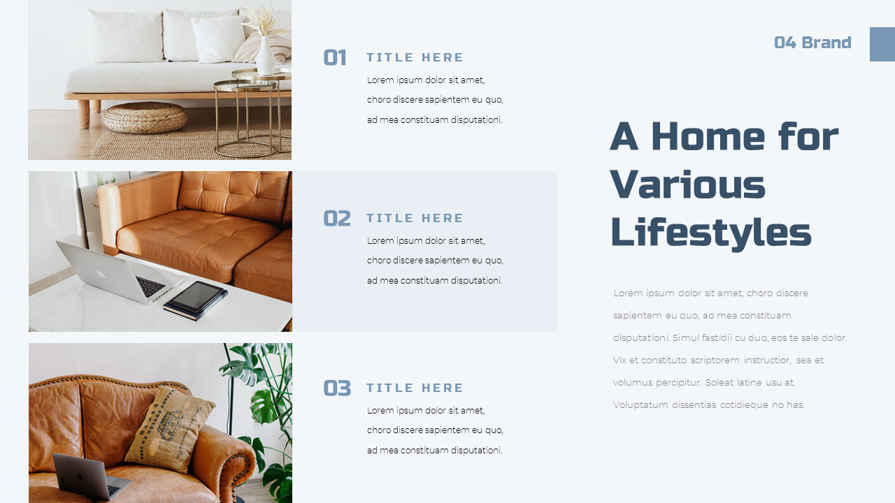 Apartment Design PowerPoint Template – Cream Interior Deck
