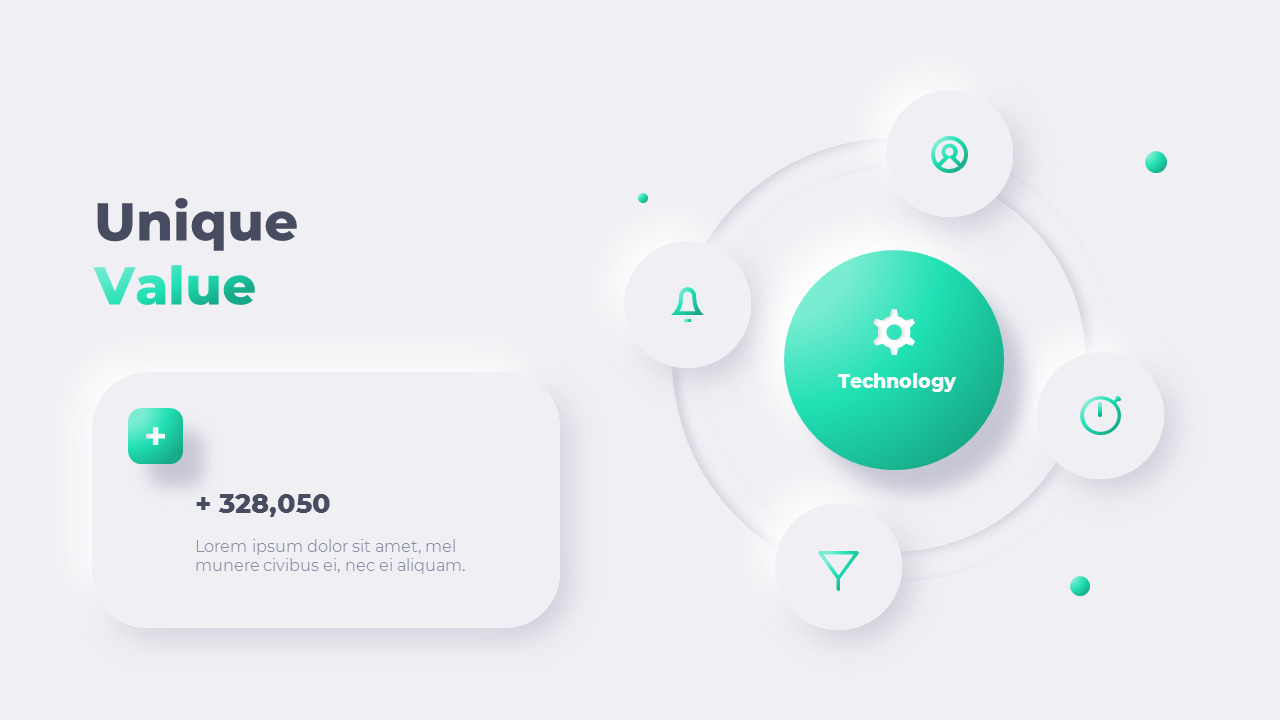 Neumorph Design Pitch Deck design template