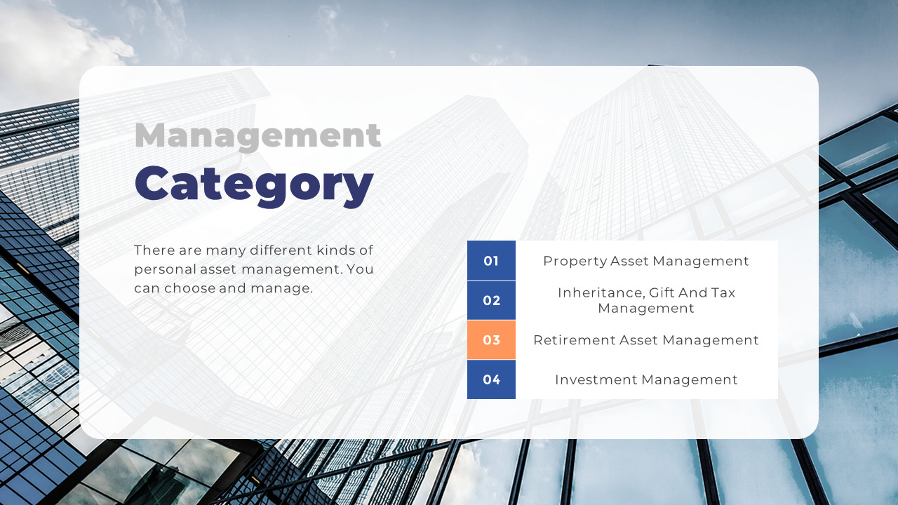 Personal Asset Management slide design