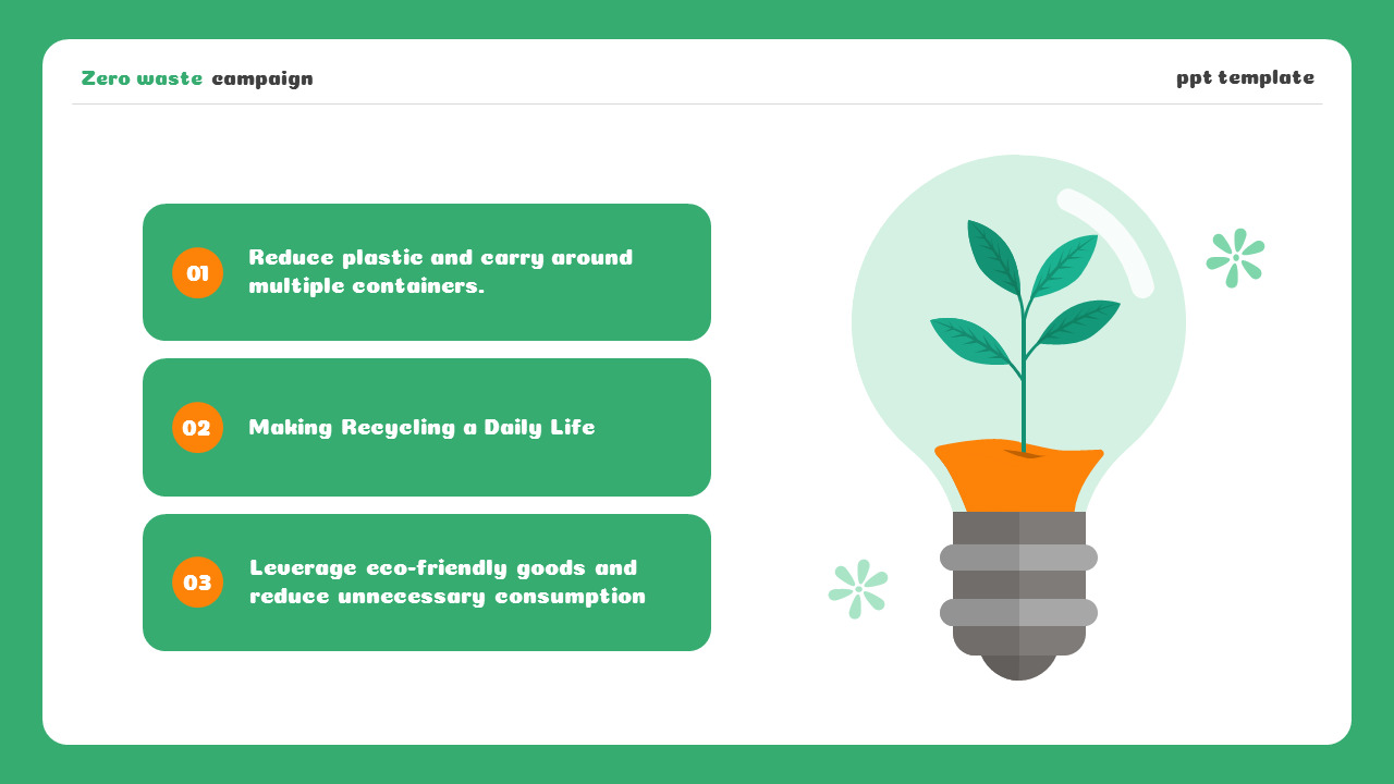 Zero waste Campaign best pitch deck template