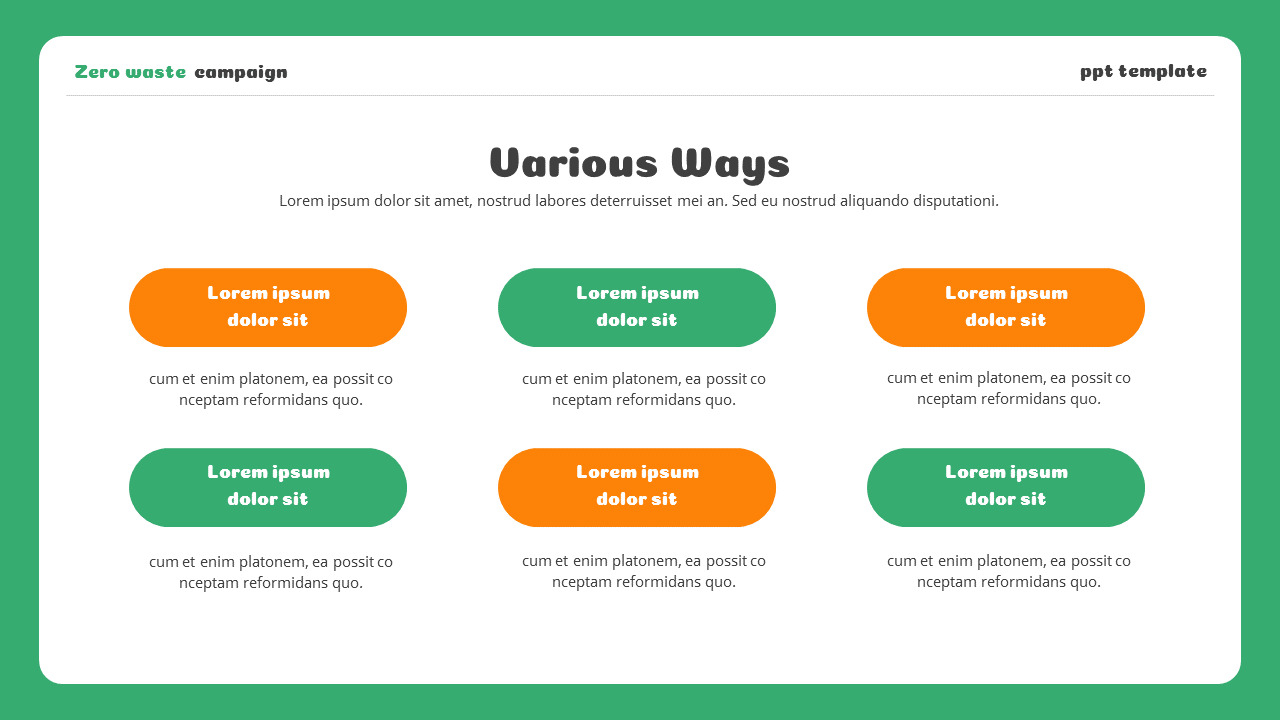 Zero waste Campaign best pitch deck template
