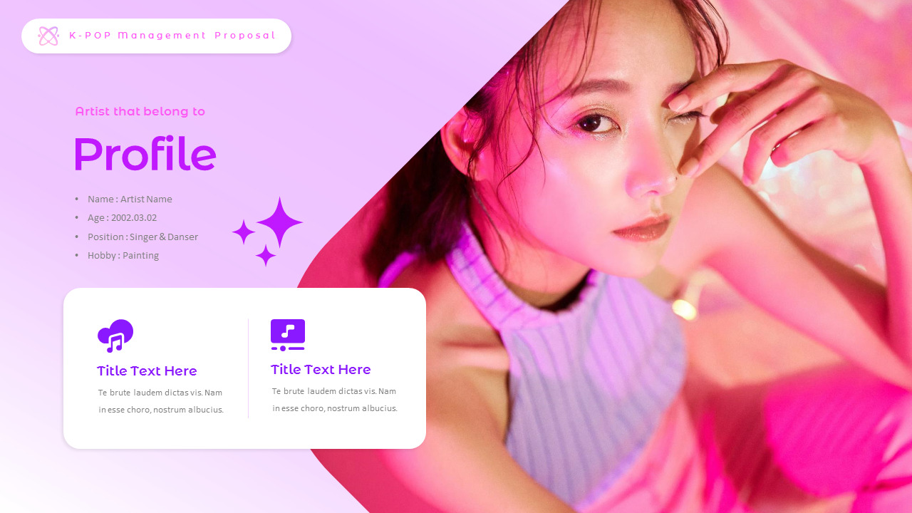 K-pop Entertainment Management Interactive Presentation Deck