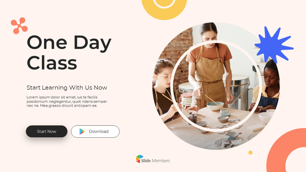 One Day Class Platform startup presentation template