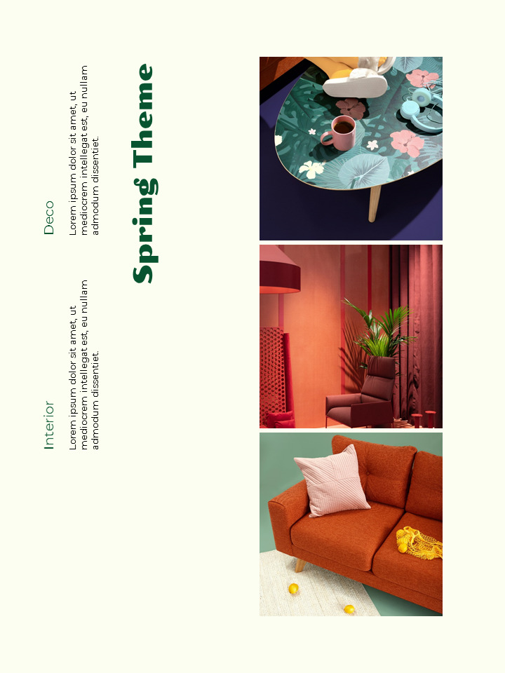 Spring Home Deco Interior Design google slides presentation slides