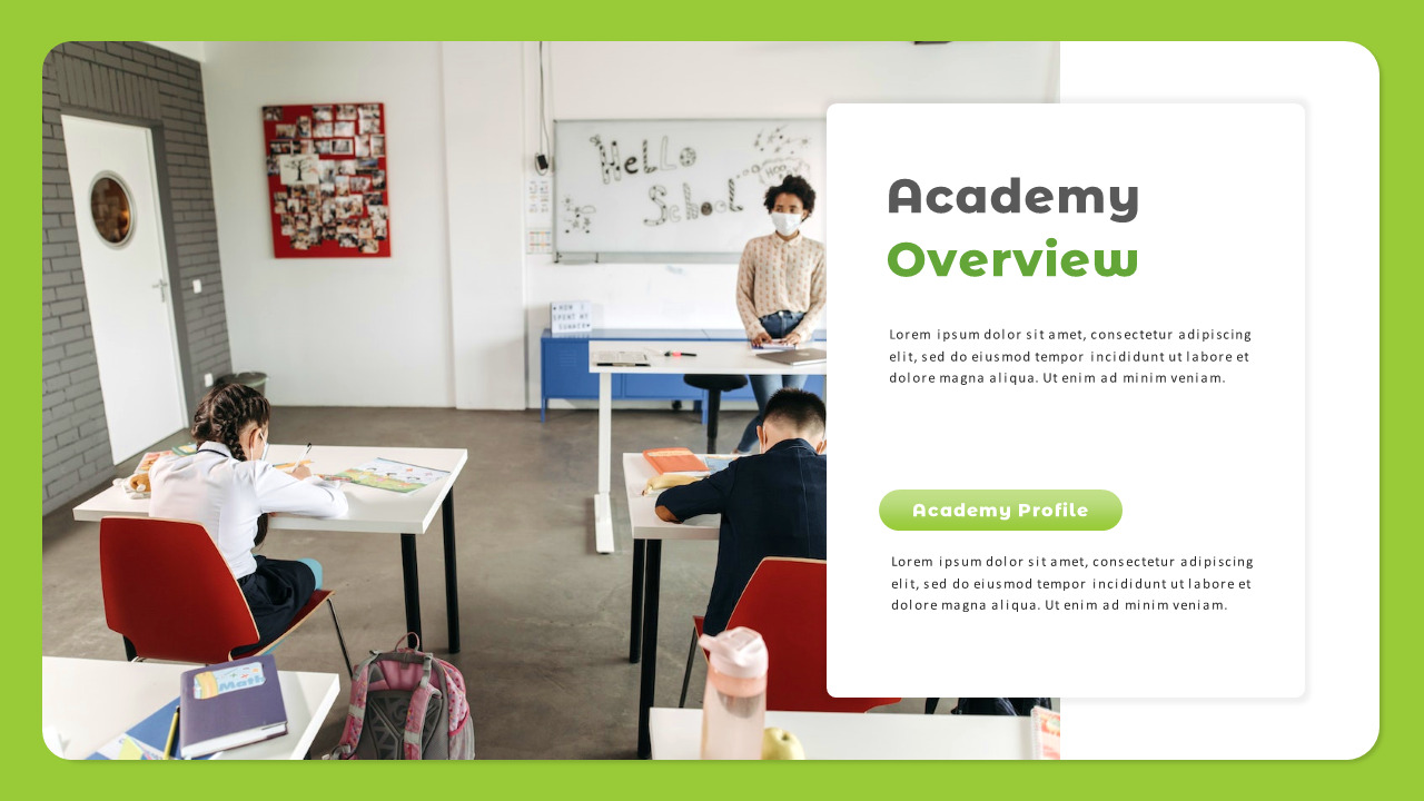 English Academy Introduction Easy PPT Template