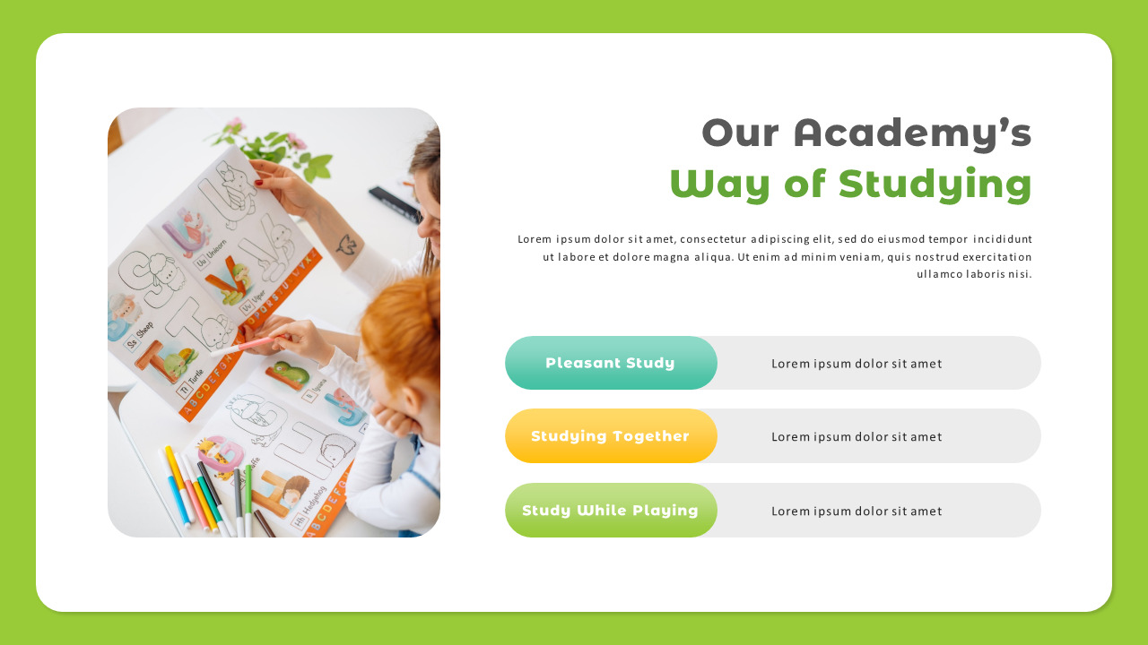 English Academy Introduction Easy PPT Template
