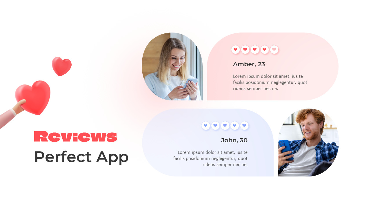 Find Your Love Dating App minimalist powerpoint template