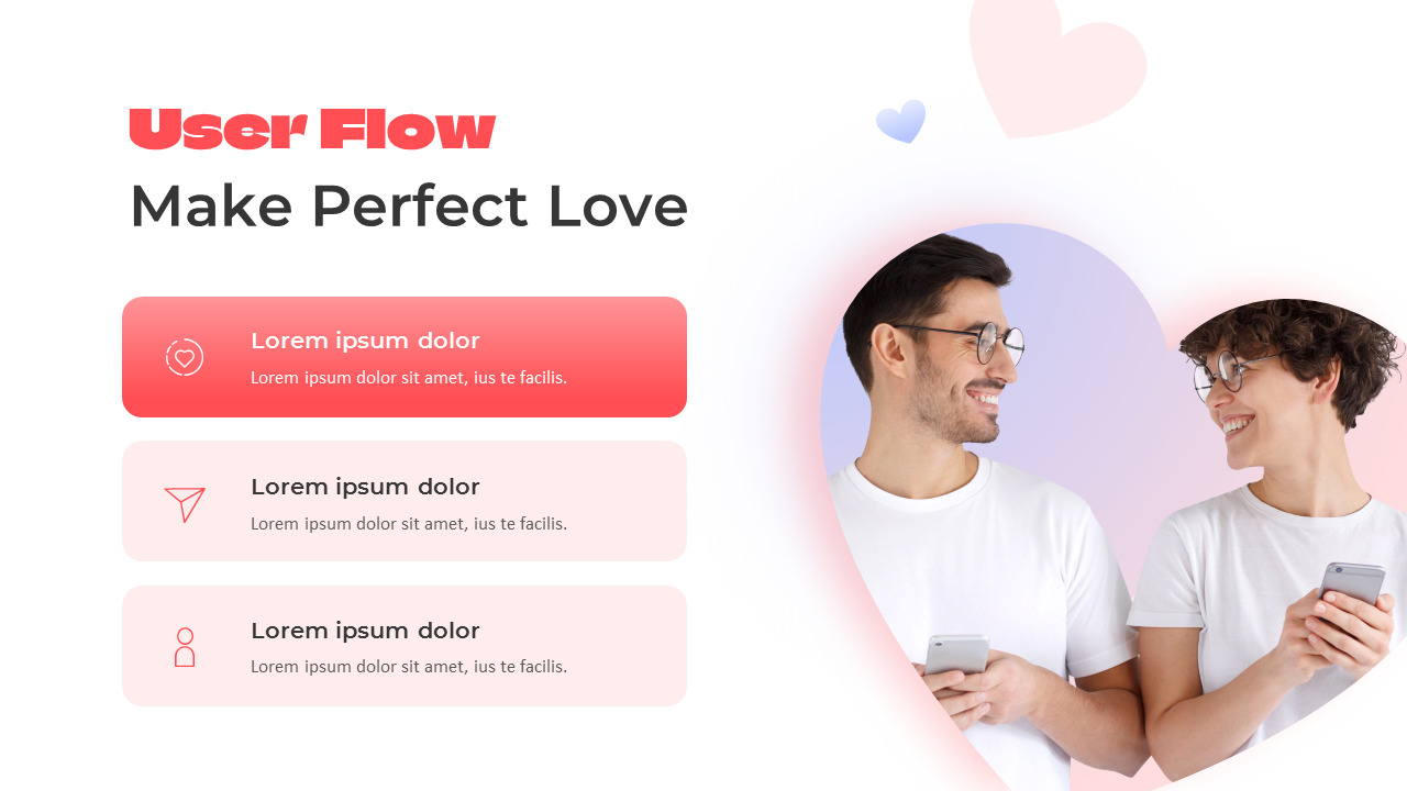 Find Your Love Dating App minimalist powerpoint template